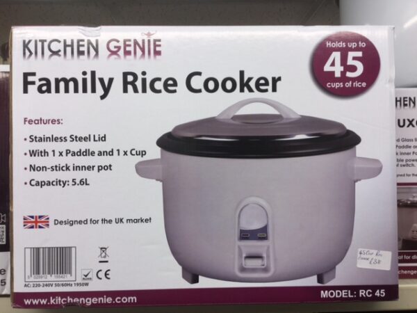 New Kitchen Genie Large Rice Cooker - 45 Cup/5.6 Litre Capacity ...