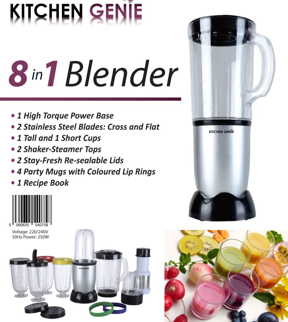 Kitchen Genie 8 In 1 Food Blender | Branded Housewares