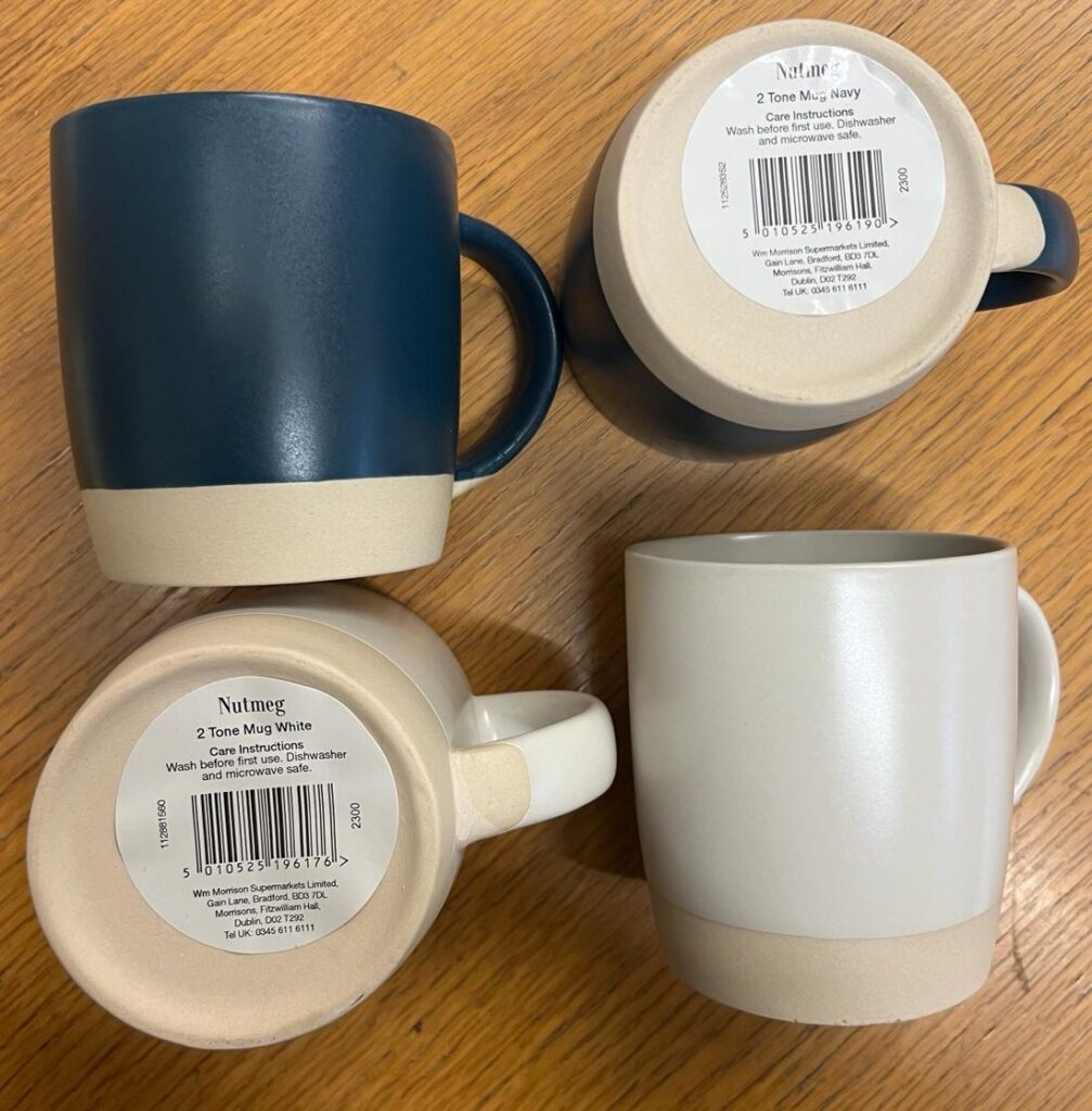 MUGS - Drinking Mugs "Nutmeg" Brand From Morrisons | Branded Housewares